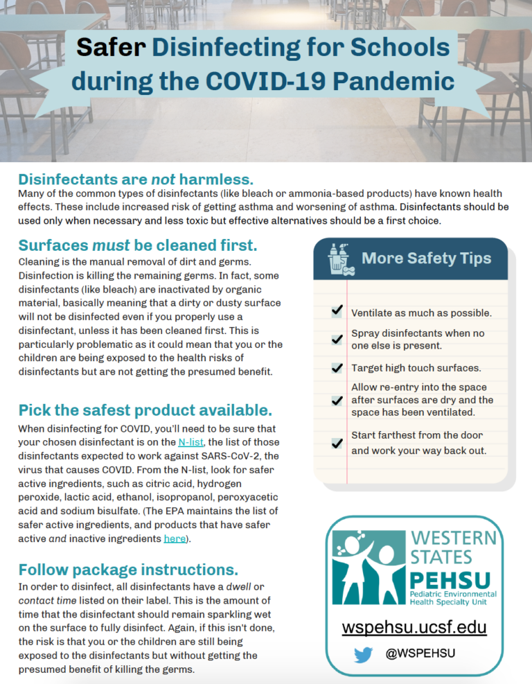 Safer Disinfecting During Covid 19 Western States Pehsu